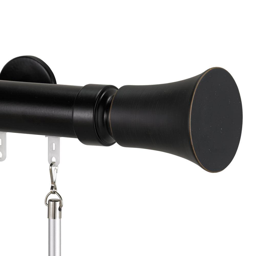 Art Decor Tekno 40 120 in. Traverse Rod in Black with Tama 40-Finial I ...