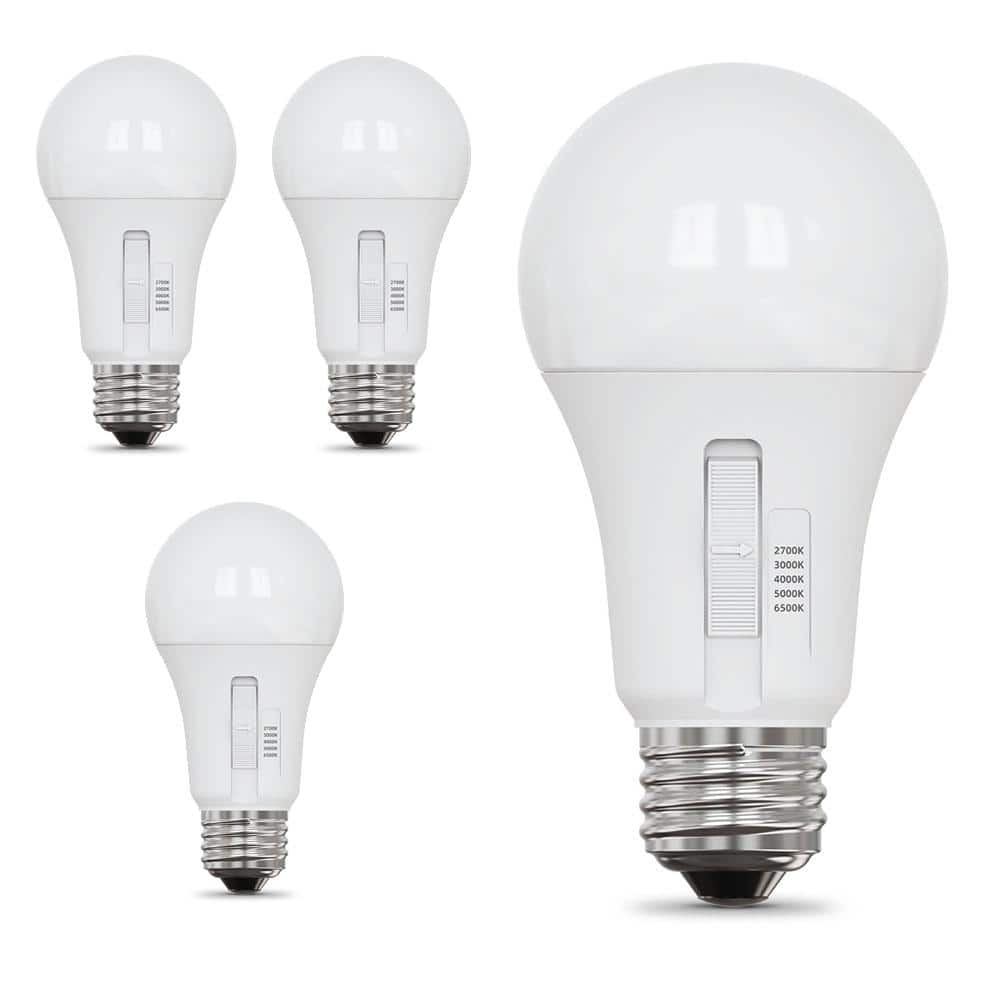 Feit Electric 60-Watt Equivalent A19 E26 LED Light Bulb Selectable ...