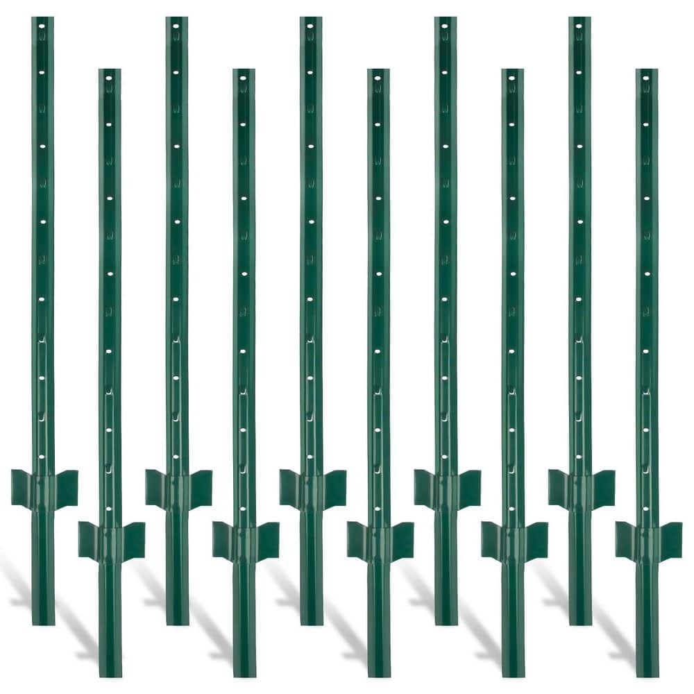 KIWDZFU 3 ft. Heavy Duty Metal Fence Posts U-Channel T-Post for Garden ...