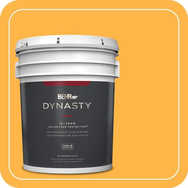 BEHR DYNASTY 5 gal. #300B-6 Glorious Gold Flat Exterior Stain-Blocking ...