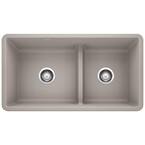 Blanco PRECIS Undermount Granite Composite 33 in. 60/40 Double Bowl ...