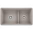 Blanco PRECIS Undermount Granite Composite 33 in. 60/40 Double Bowl ...