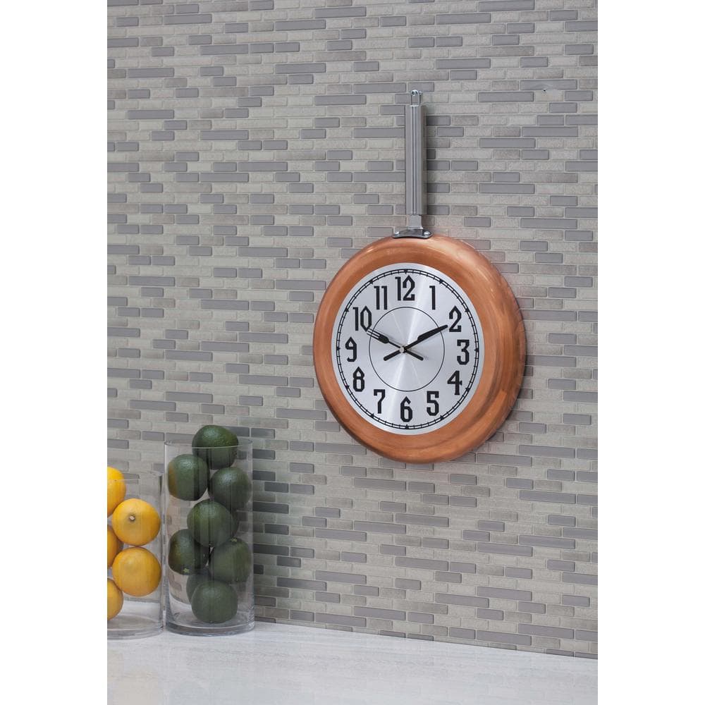 LITTON LANE 19 in. x 11 in. Metallics Frying-Pan-Inspired Round Wall ...