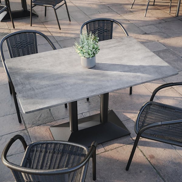 Carnegy Avenue Acadia Rectangle Gray Faux Concrete Wood 48 in. with ...