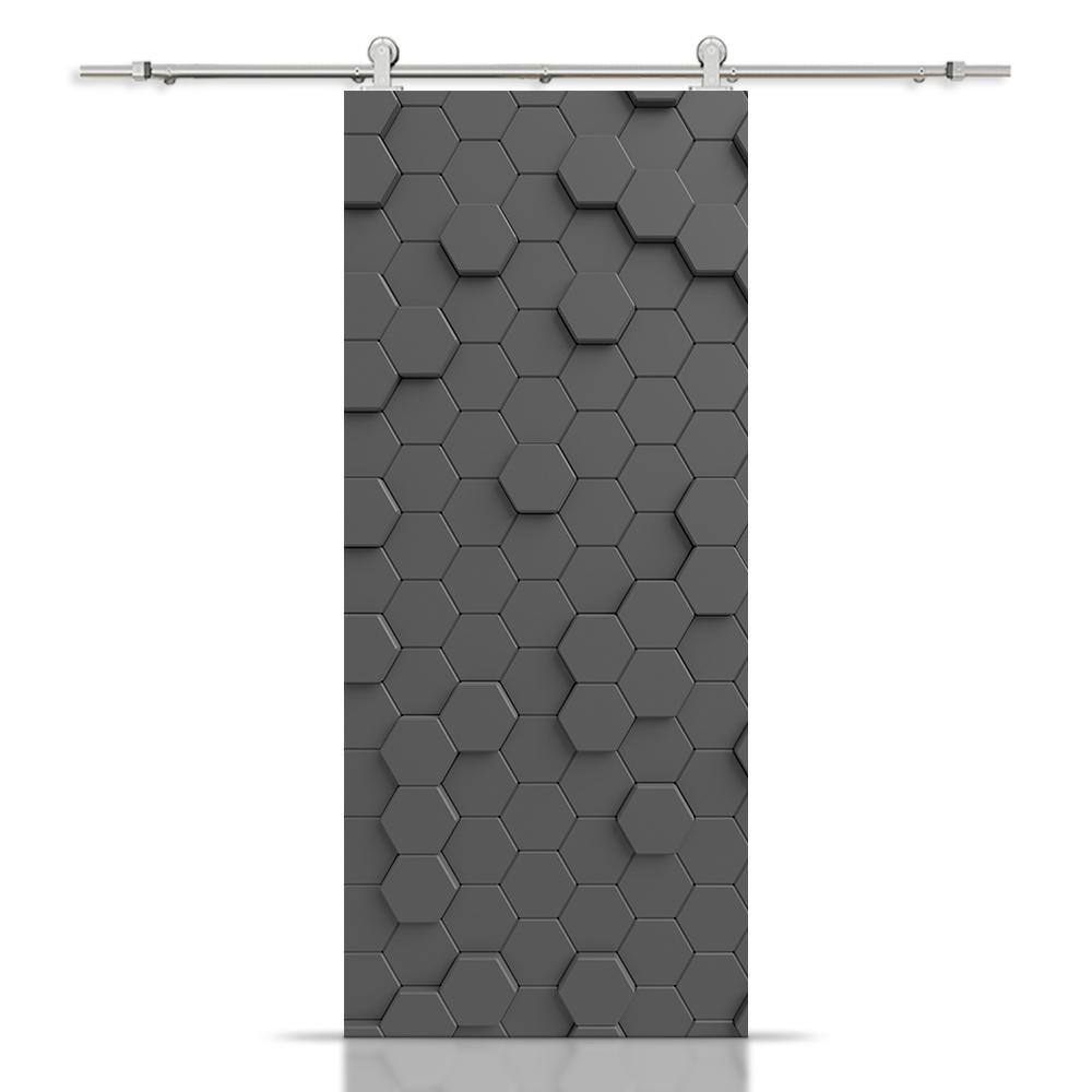 CALHOME 24 in. x 96 in. Artisan Print Series Gray Hexagons MDF Modern ...