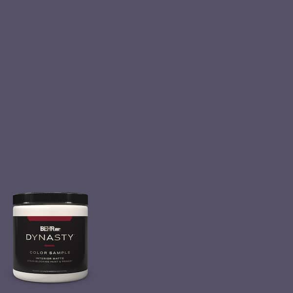 BEHR DYNASTY 8 oz. #650F-7 Violet Eclipse Matte Stain-Blocking Interior ...