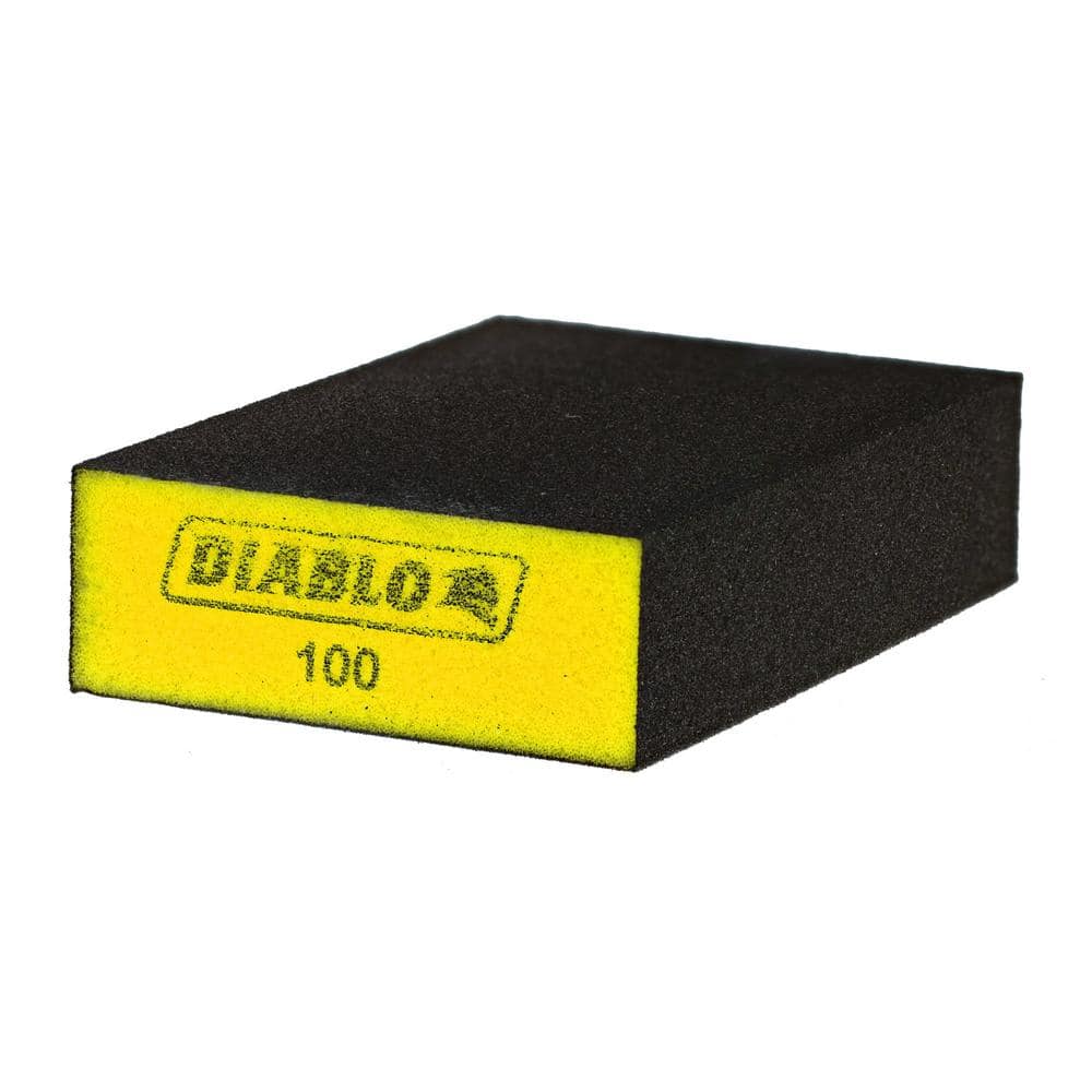DIABLO 5 in. x 3 in. x 1 in. 100-Grit Large Flat Sanding Sponge ...