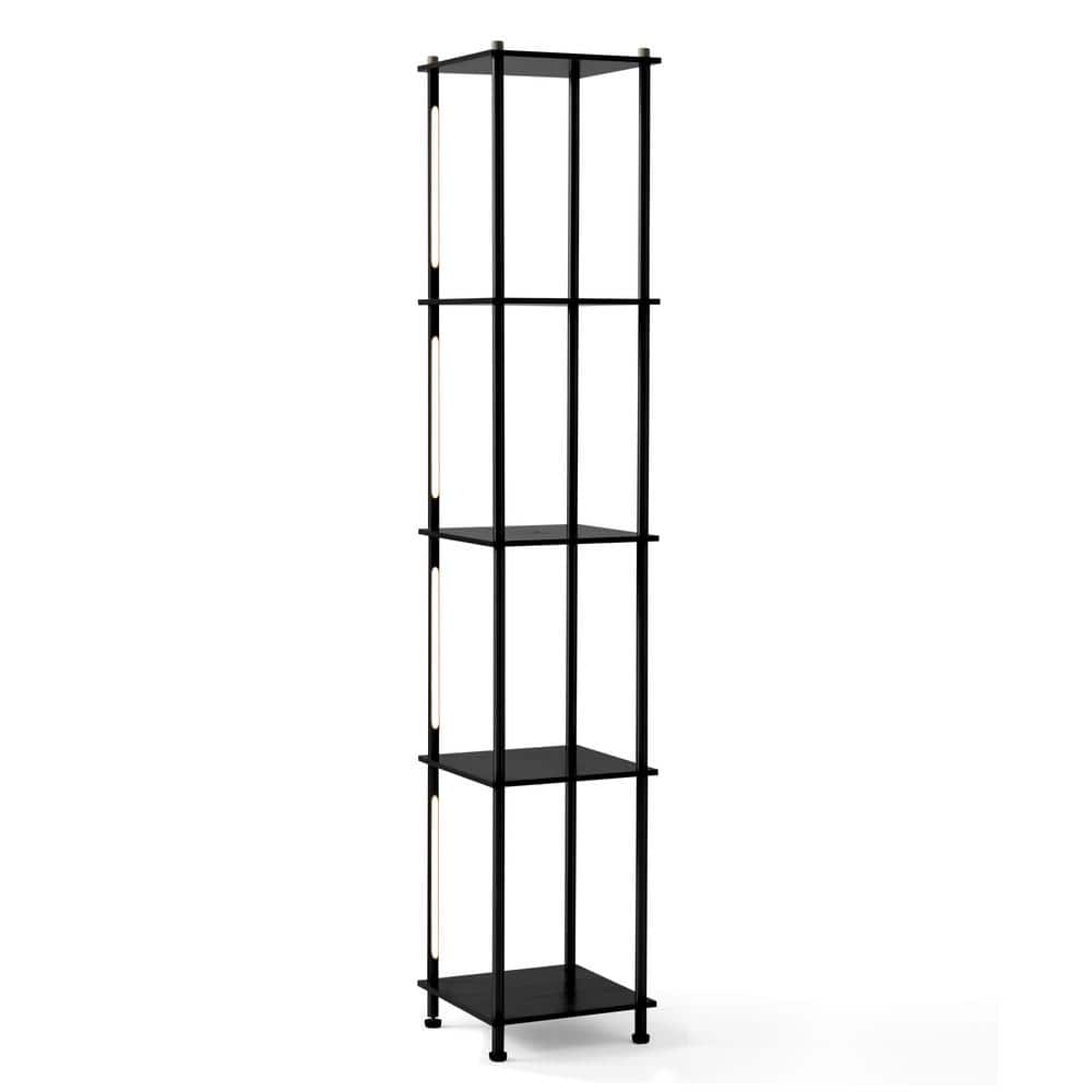 Brightech Aria 63 in. Classic Black Mid-Century Modern 4-Light 3-Way ...