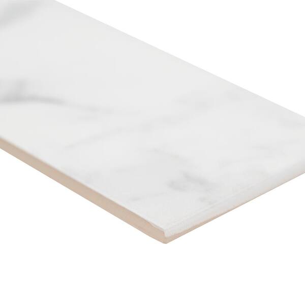 Buy Kalypso Monet 4 in. x 12 in. Glossy Ceramic White Subway Wall Tile ...
