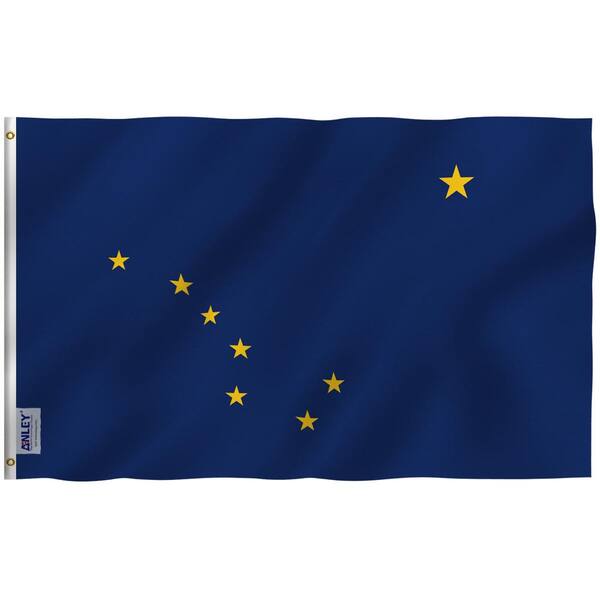 ANLEY Fly Breeze 3 ft. x 5 ft. Polyester Alaska State Flag 2-Sided ...