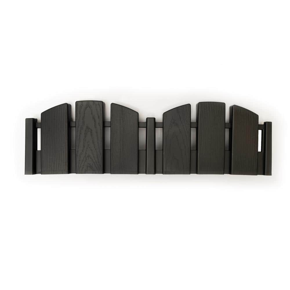 Vigoro 10 ft. L x 4.5 H Black Decorative Adirondack No-Dig Plastic ...