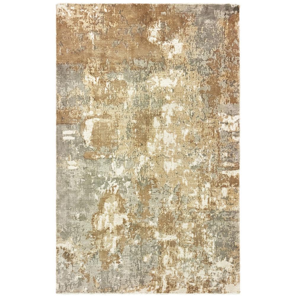 AVERLEY HOME Formosa Gray/Brown 6 ft. x 9 ft. Distressed Abstract Hand ...