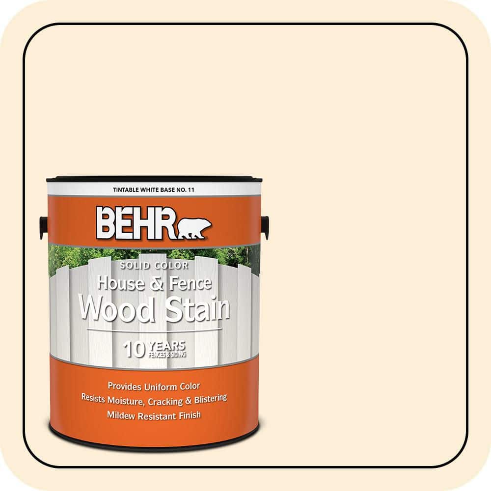 BEHR 1 gal. #310A-1 Ivory Invitation Solid Color House and Fence ...