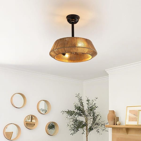 Reviews for Basdien 20 in. Modern Blue Flush mount Dimmable Ceiling Fan ...