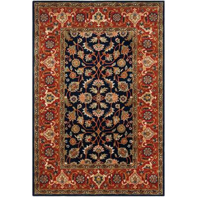 SAFAVIEH Royalty Rust/Navy 8 ft. x 10 ft. Border Area Rug ROY256A-8