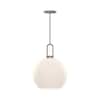 ALORA MOOD Soji 10 in. 1 Light 60-Watt Brushed Nickel/Opal Matte Glass Pendant Light ...