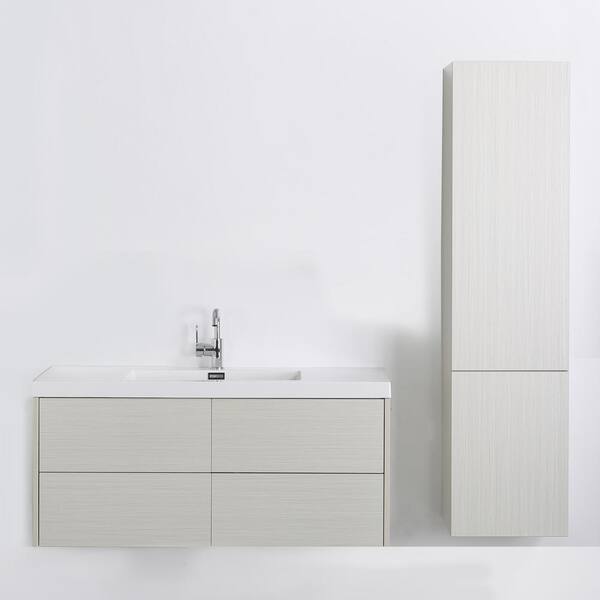 Streamline 47.2 in. W x 19.5 in. H Bath Vanity in Gray with Resin ...