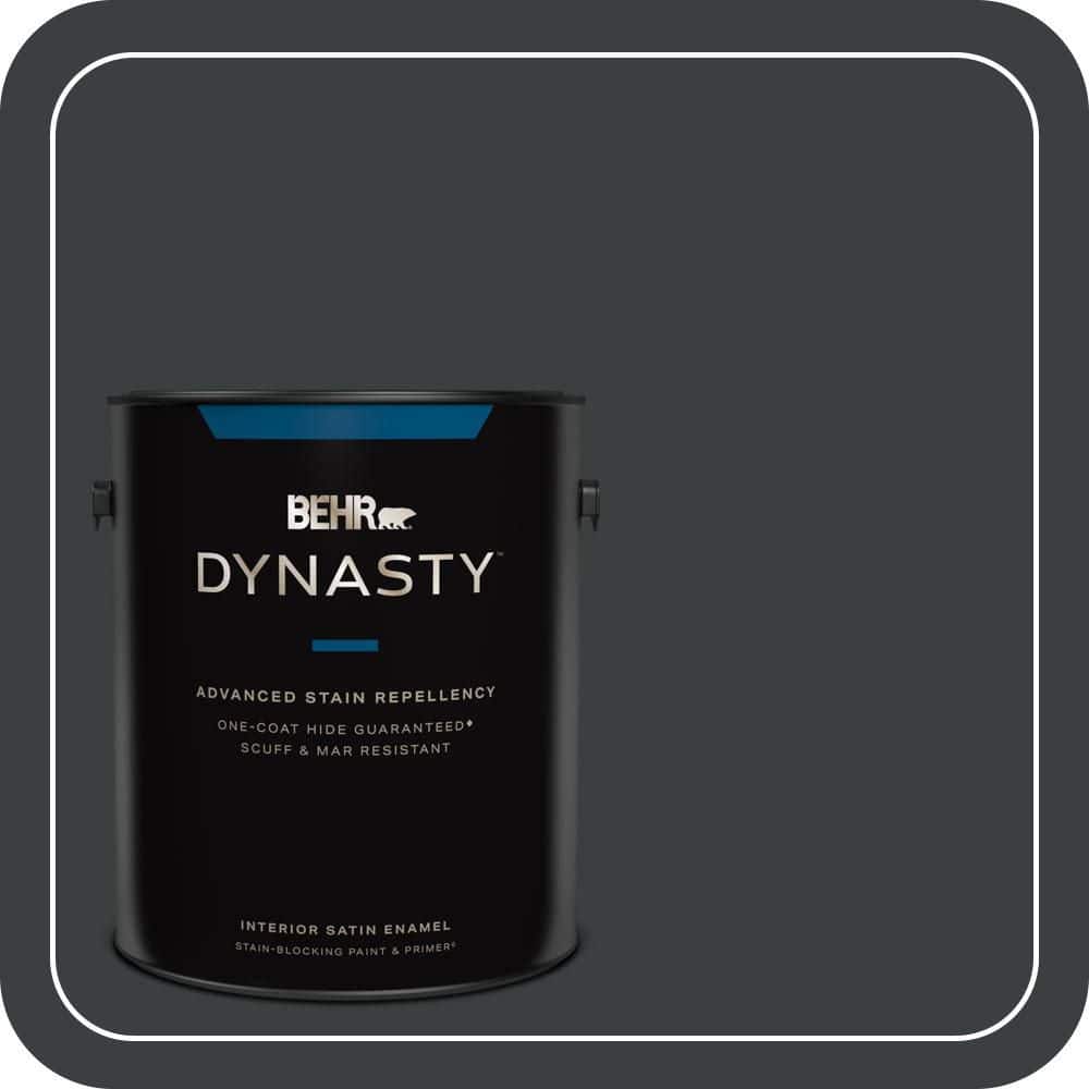 BEHR DYNASTY 1 gal. #ECC-25-3 Obsidian Stone Satin Enamel Interior ...