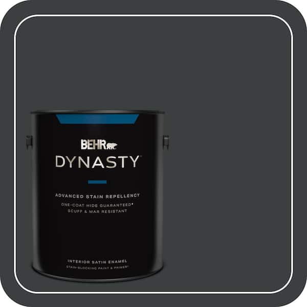 BEHR DYNASTY 1 gal. #ECC-25-3 Obsidian Stone Satin Enamel Interior ...