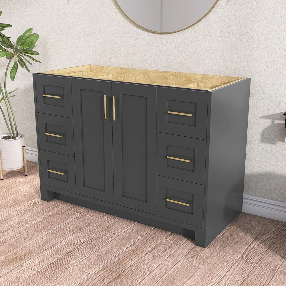 Zeafive Wina 48 in. W x 21.5 in. D x 33.5 in. H Solid Wood Single Sink ...