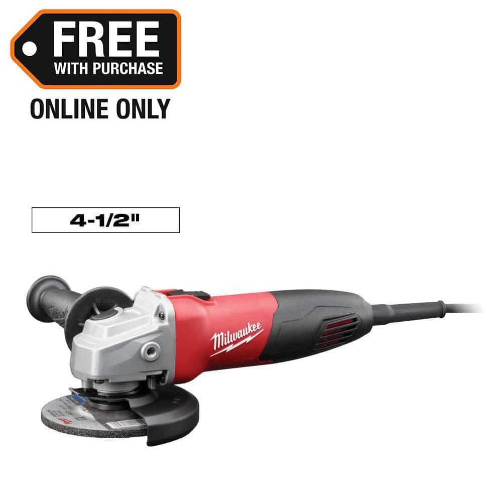 Milwaukee 7 Amp Corded 4-1/2 in. Small Angle Grinder with Sliding Lock ...