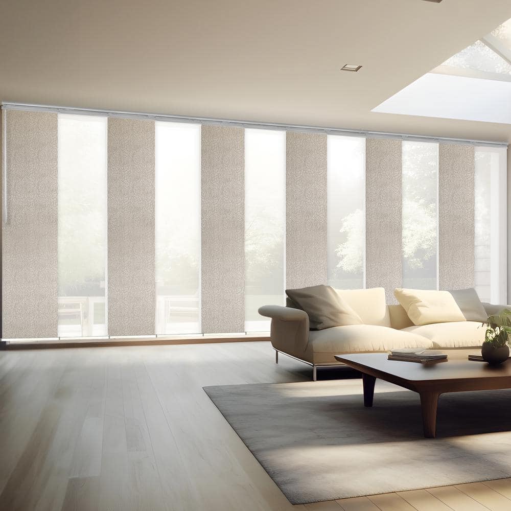 EMOH Frothy Wheat 140 in. - 260 in. W x 94 in. L Adjustable 12-Panel ...