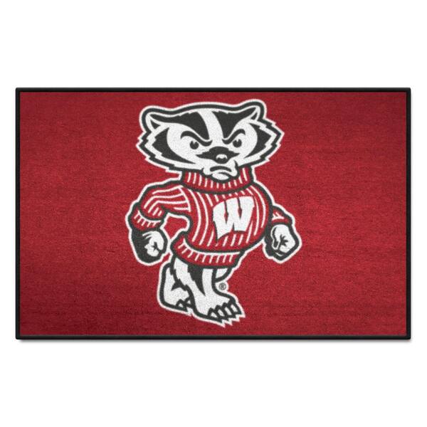 FANMATS Wisconsin Badgers Red 2 ft. x 3 ft. Starter Mat Area Rug 36729 ...