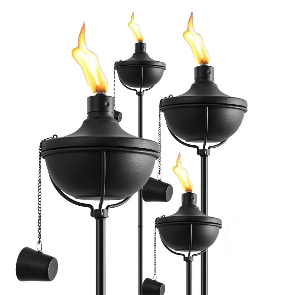 MOEPISY 4 Pack Garden Torch, Large Capacity 23. 5oz Outdoor Metal Torch ...