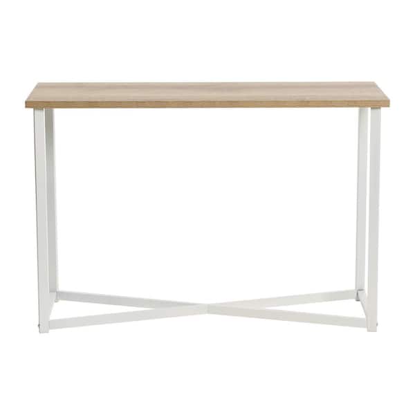Household Essentials Console Table Coastal Oak White