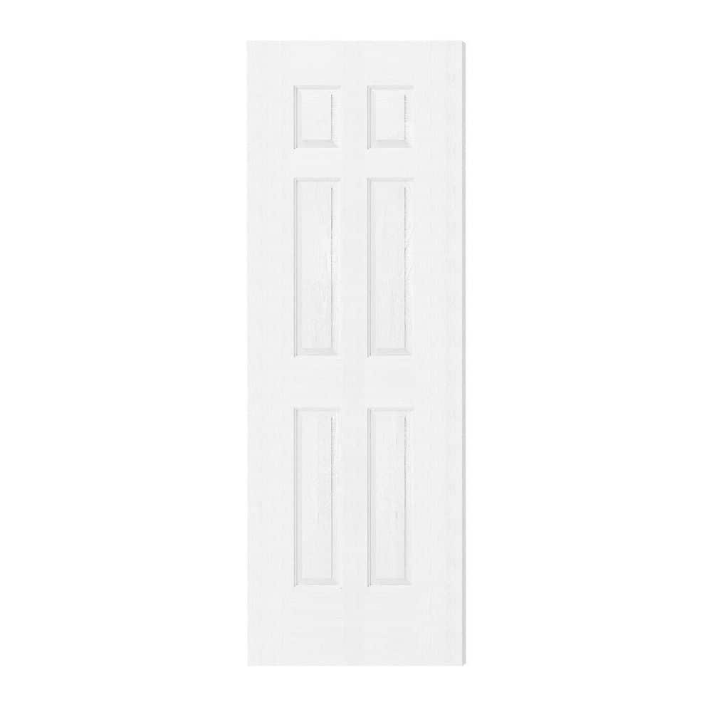 TENONER 28 in. x 80 in. 6 Panel, Hollow Core, Composite White Primed ...