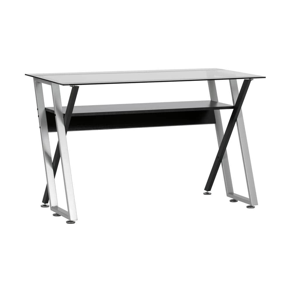 Calico Designs Colorado 47 in W Laptop/Writing Desk in Black/ Silver ...