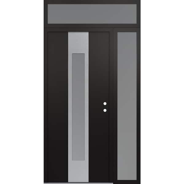 Tessari Doors A1 52 in. x 96 in. Silver P Left-Hand/Inswing Frosted ...