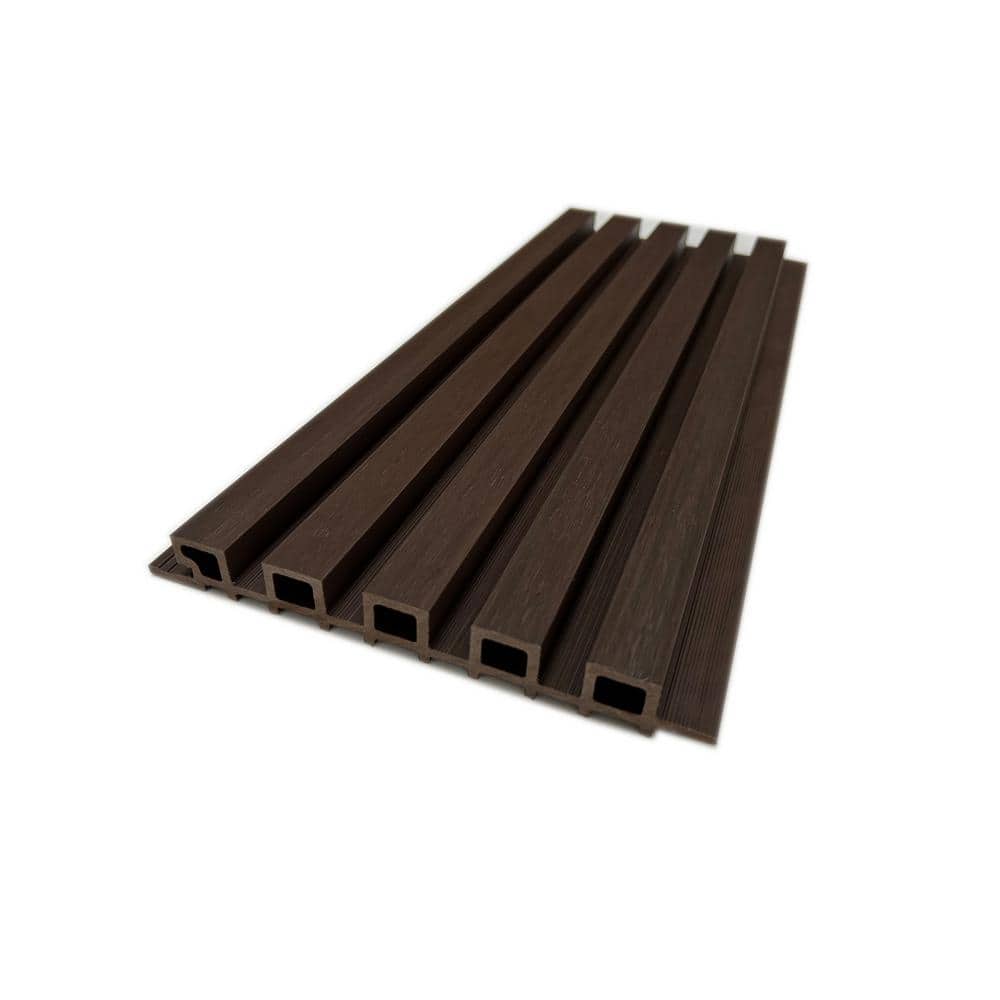 Ejoy 8.6 in. x 107 in. x 1 in. 5-Grid Composite Cladding Siding Outdoor ...