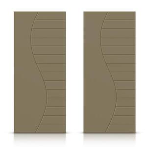 CALHOME 60 in. x 96 in. Hollow Core Olive Green Stained Composite MDF ...