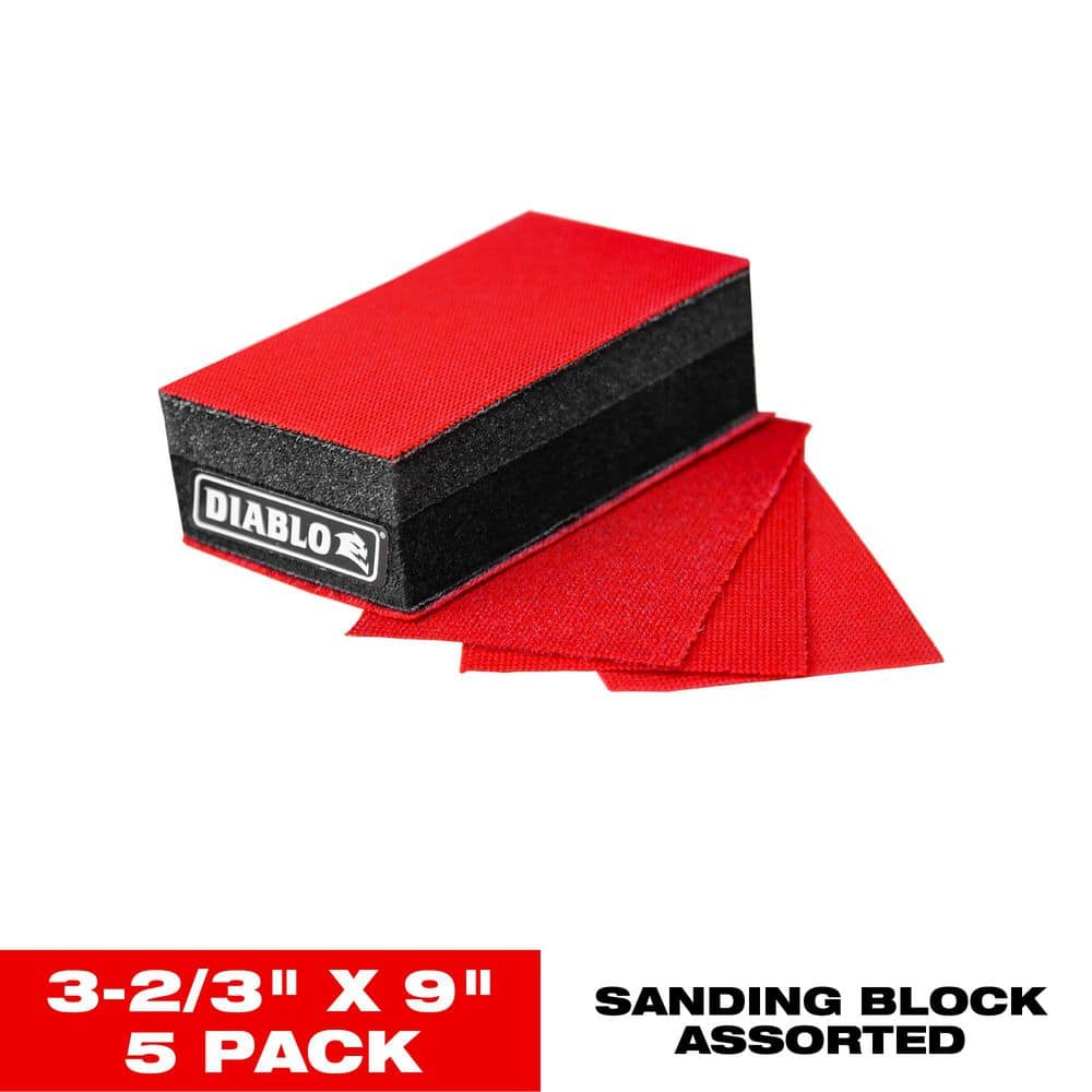 DIABLO 3-2/3 in. x 9 in. Reusable Hand Sanding Block w/ SandNET Sanding ...