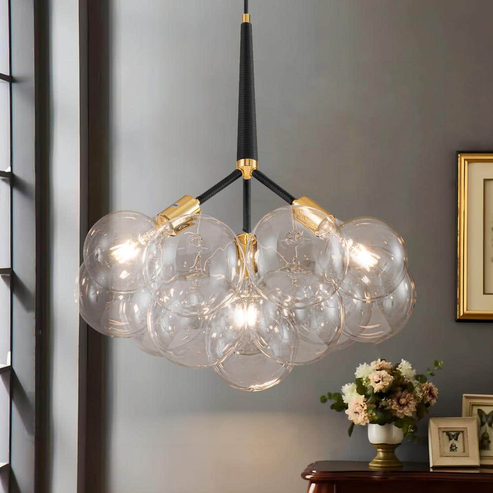 Rennnsan Sarah 3-Light Black Unique Sphere Modern Glass Bubble Chandelier CL8101-01918 - The ...