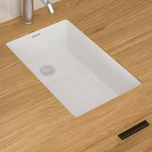 Timussi 21 in. Undermount Rectangular Bathroom Sink with Overflow Drain ...