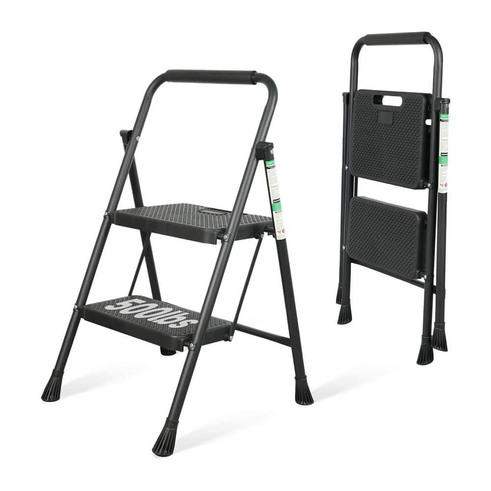 Justincity 2 Step Ladder Portable Folding Step Stool with Wide Anti ...