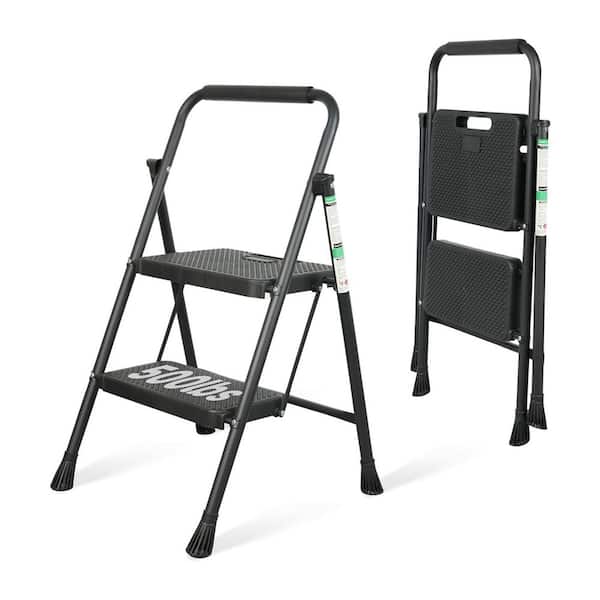 Justincity 2 Step Ladder Portable Folding Step Stool with Wide Anti ...