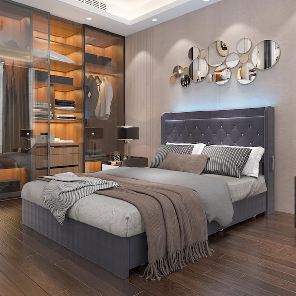 Platform bed with wardrobe store