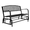 VINGLI 50 in. Metal Outdoor Glider Bench Outdoor Bench Yard Glider ...