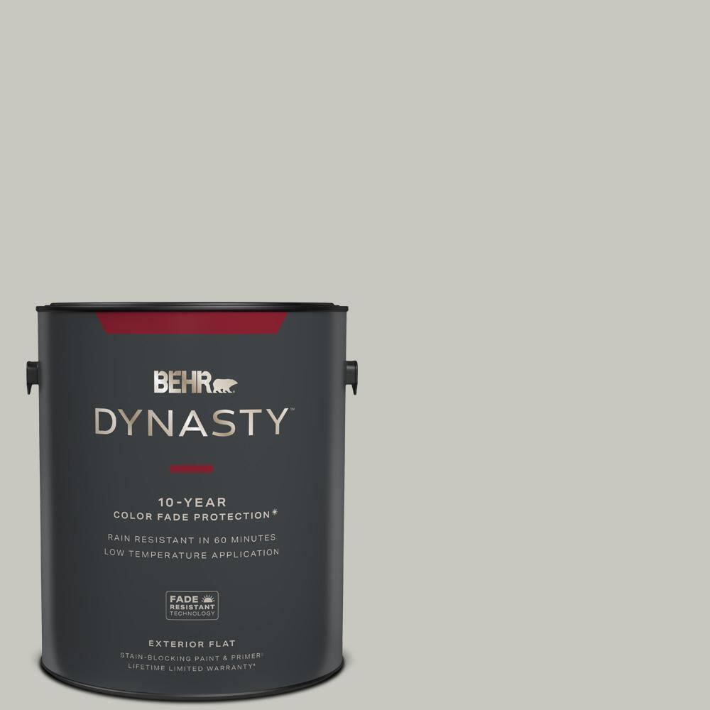 BEHR DYNASTY 1 gal. #N360-2 Silver Marlin Flat Exterior Stain-Blocking ...