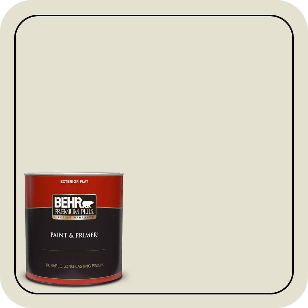 BEHR PREMIUM PLUS 1 qt. #400E-2 Turtle Dove Flat Exterior Paint ...