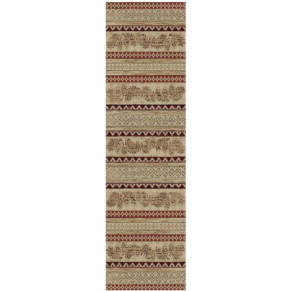 Mayberry Rug Antique 2 ft. x 8 ft. Woven Abstract Polypropylene ...