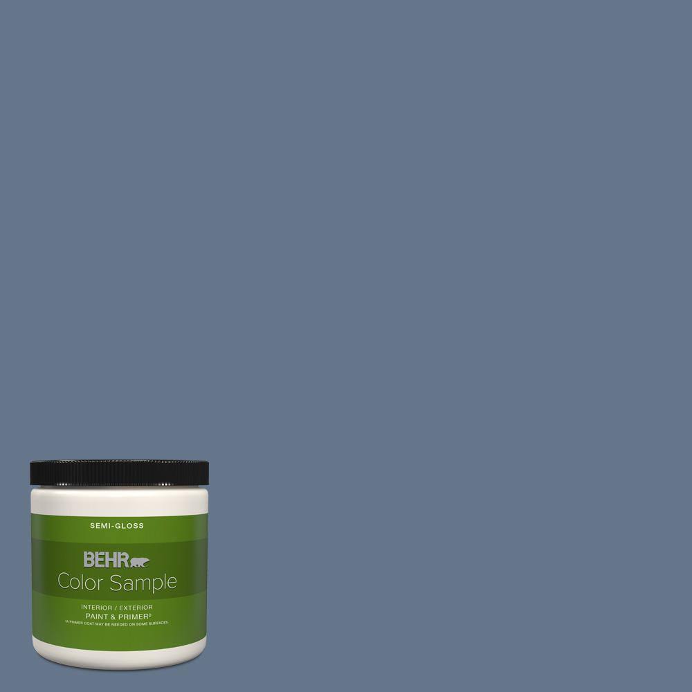 BEHR PREMIUM PLUS 8 oz. #BXC-75 Saltbox Blue Semi-Gloss Interior ...