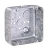 Southwire 4-11/16 in. W x 2-1/8 in. D Steel Metallic Square Box with Eight 1/2 in. KO, Two 3/4 ...