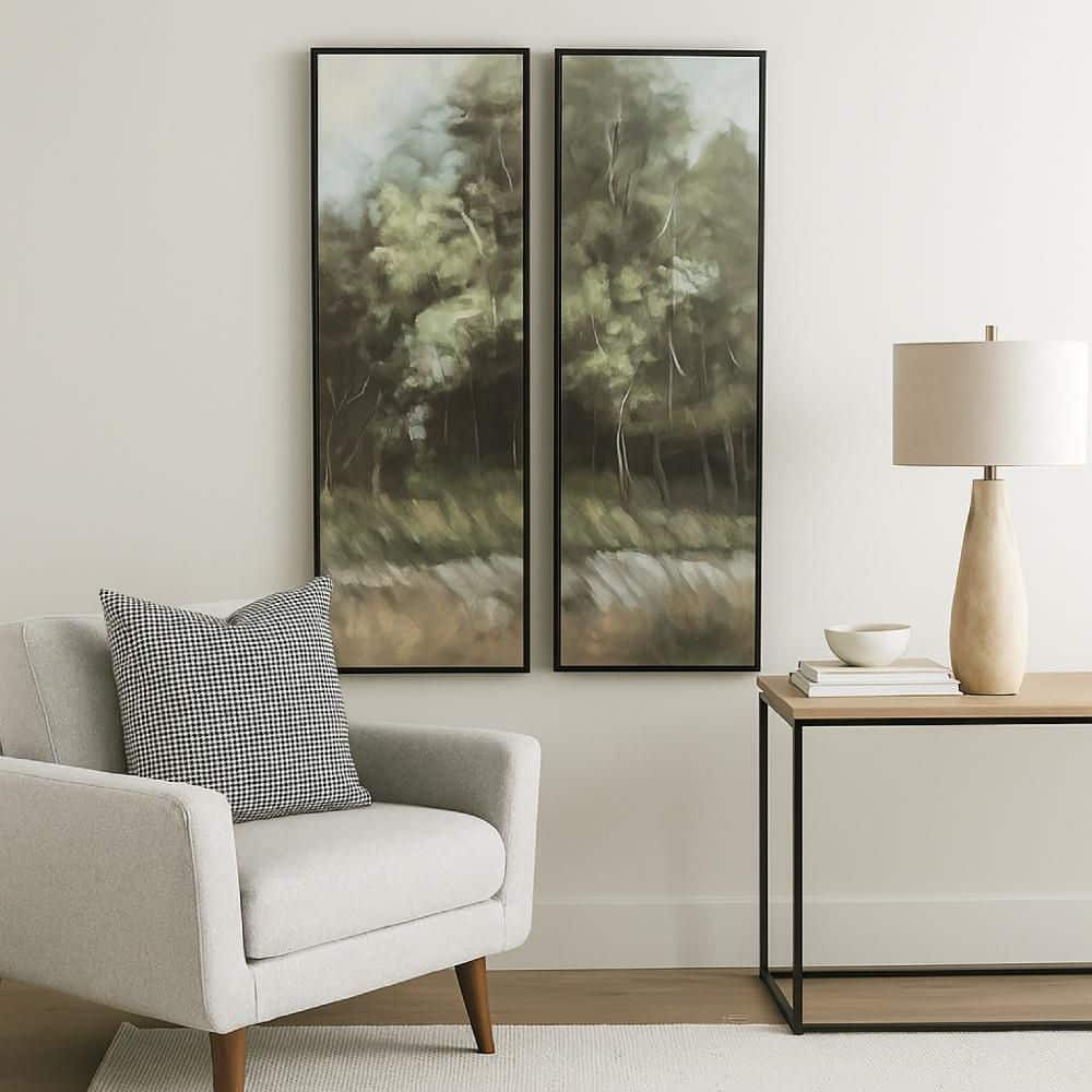 Benjara Dansy Framed Painted Canvas Wall Art Print 48 in. x 1.5 in ...