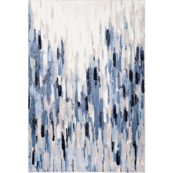 Abani Porto Blue 2 ft. x 3 ft. Contemporary Polypropylene Area Rug ...