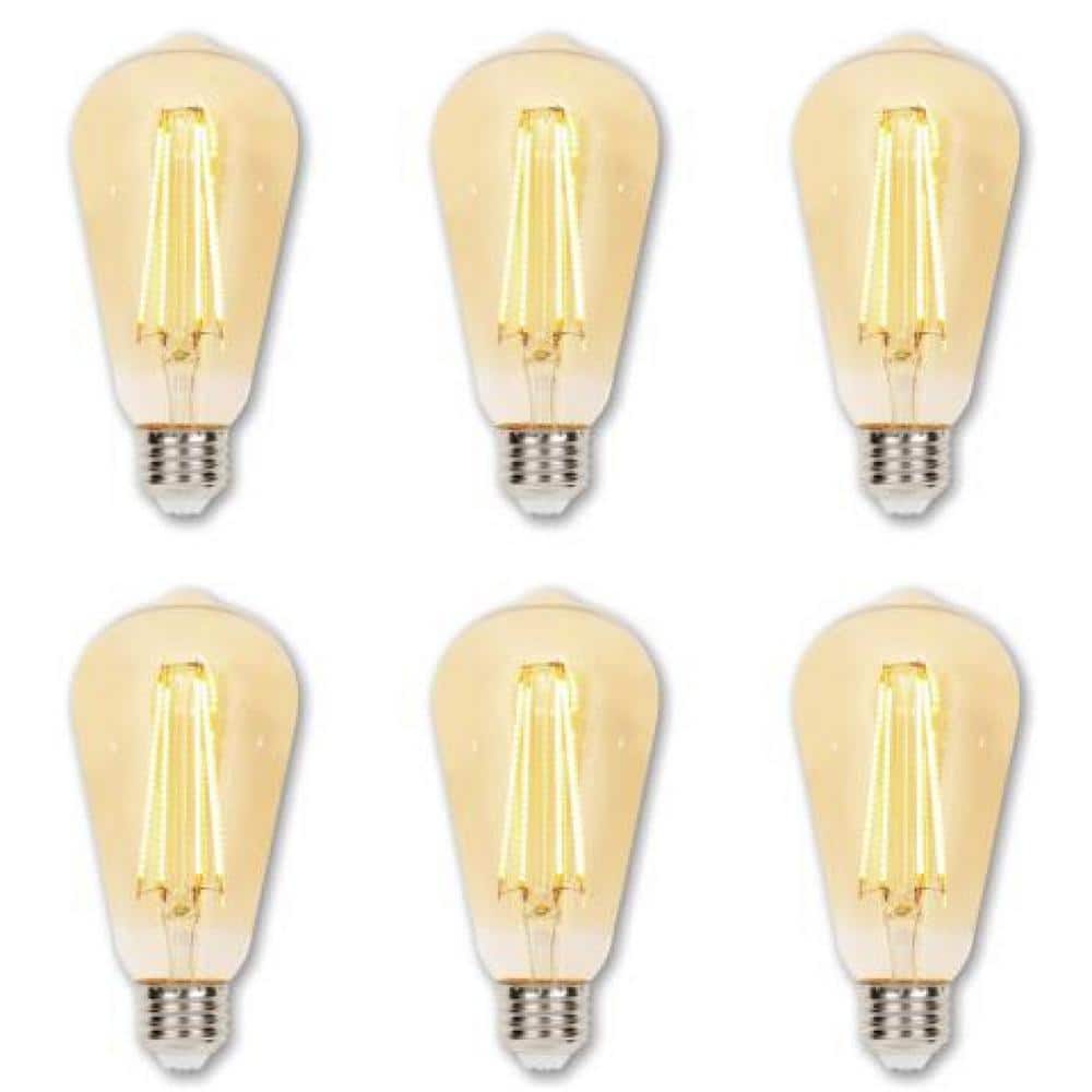 Westinghouse 60-Watt Equivalent ST20 Dimmable Amber Edison Filament LED ...