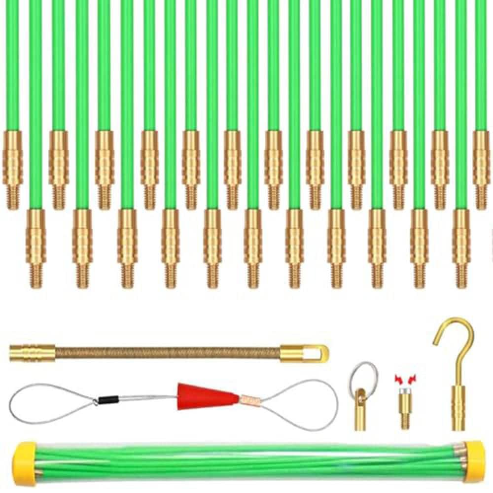 YICHUHAOXI 33 ft. Fiberglass Electrical Wire Running Pull Push Kit with ...